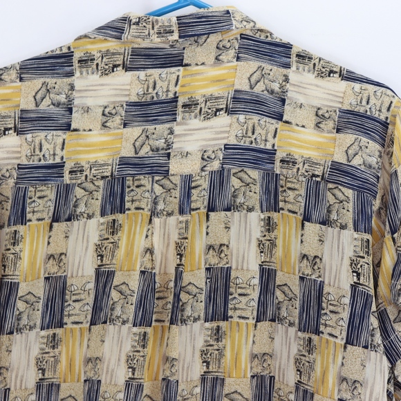 Genelli | Shirts | 9s Genelli Mens Medium Button Silk Shirt Yellow ...